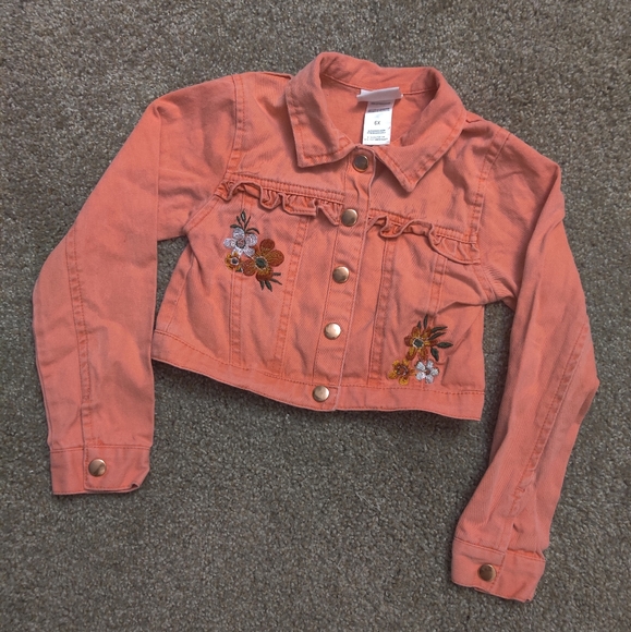 Little Lass | Jackets & Coats | Littlelass Girls Coral Jean Jacket ...
